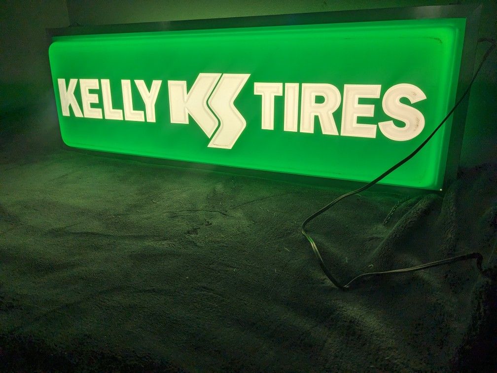 Kelly Tires Logo New Single Sided Kelly Tires Porcelain Neon Sign 48"