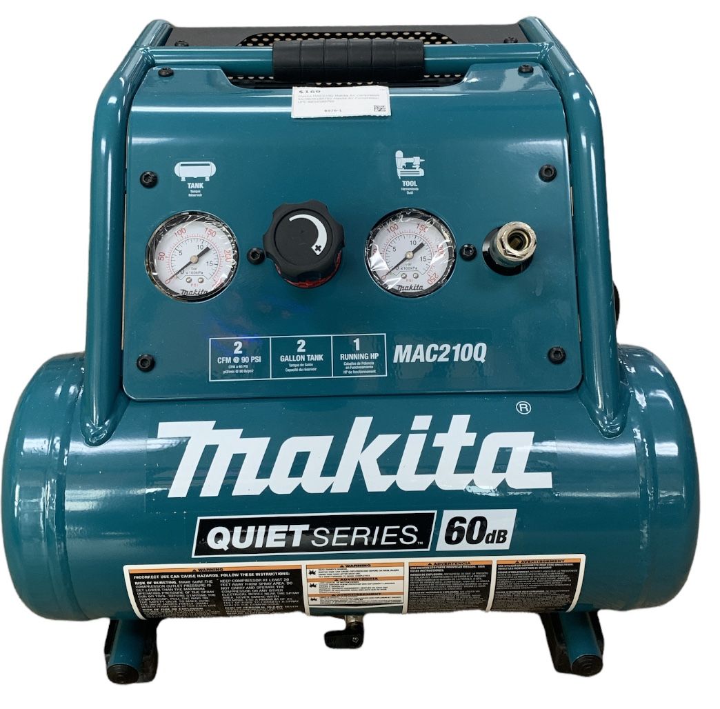Makita MAC210Q Quiet Series, 1 HP, 2 Gallon, Oil-Free, Electric Air ...