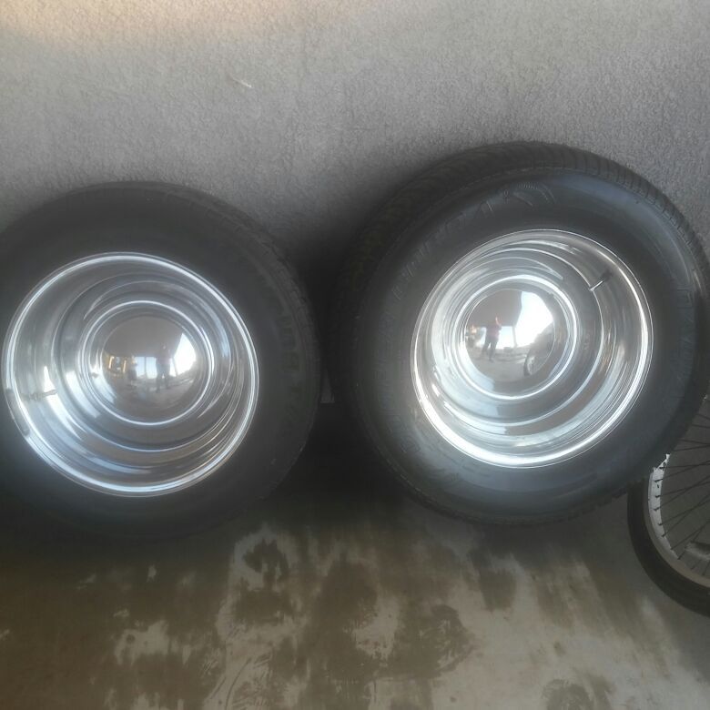 Black Friday Special:Baby moon rims with tires 2 new 2 used 15" for ...