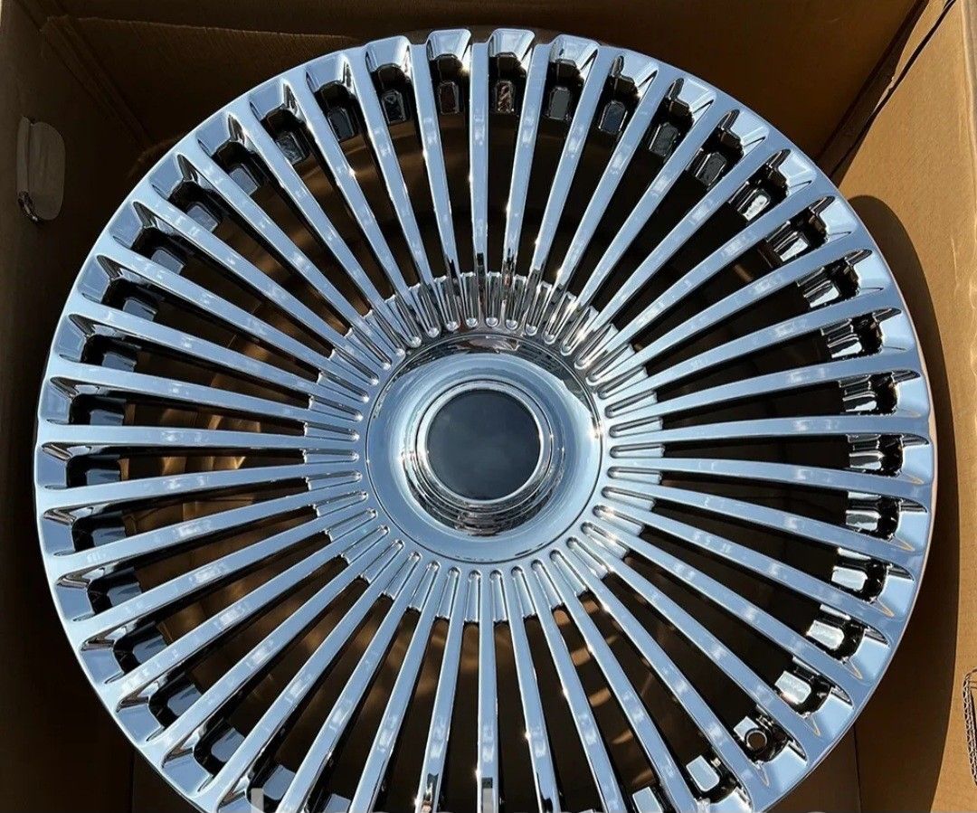 22" Chrome Forged Finn Wheels FLOATING CAPS Range Rover Sport HSE LR3 ...