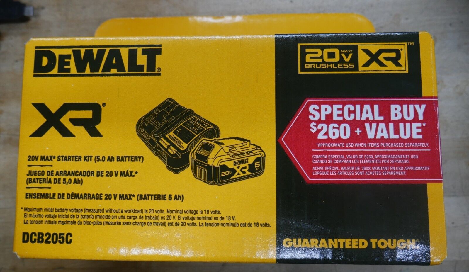 Sealed DEWALT 20-Volt Maximum XR 5.0 Ah Battery Pack and Charger Kit ...