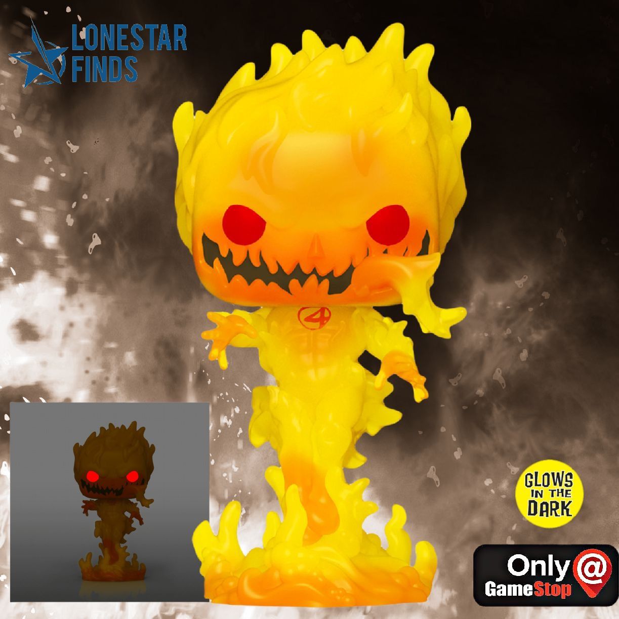 Funko POP! Marvel Venomized Human Torch Glow in the Dark GameStop ...