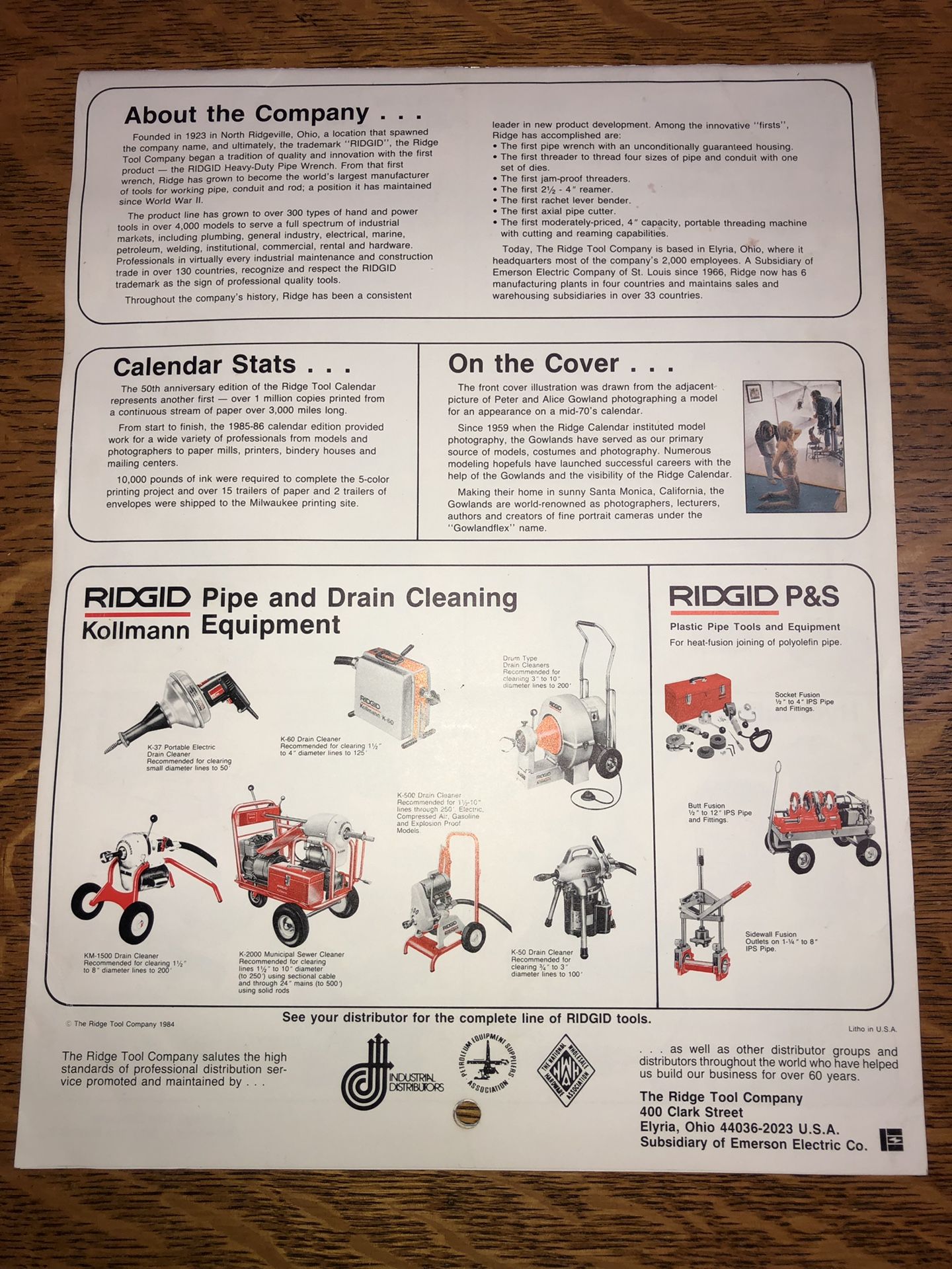 Ridgid Tool 50th Anniversary Edition Pin-Up Calendar for Sale in ...
