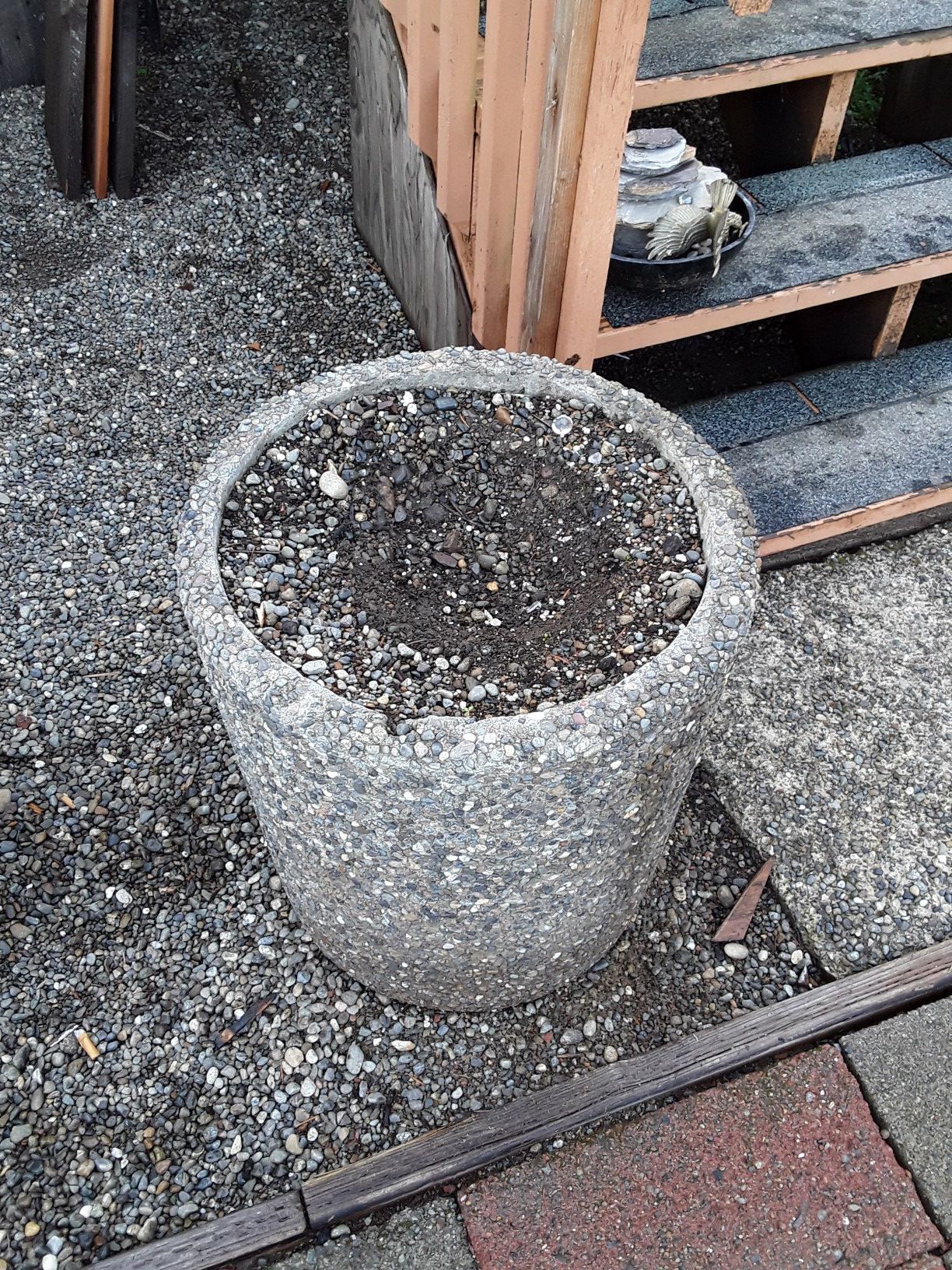 Concrete Exposed Aggregate flower pot Home Lawn and or Garden Decor for ...