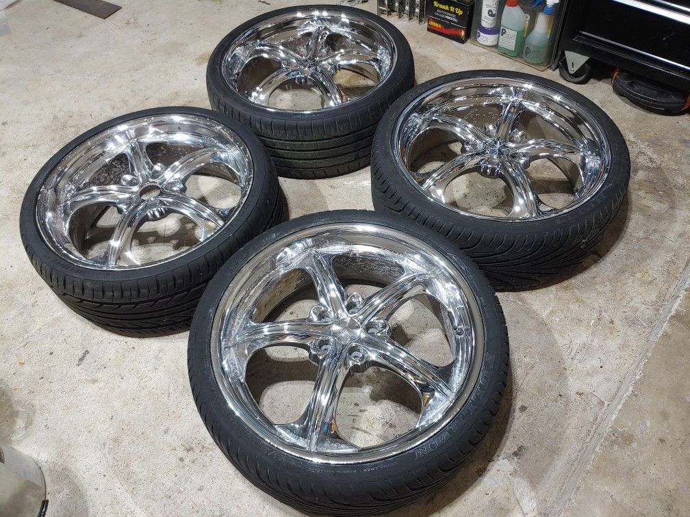 Needs Repair & Refinish: 20" REV Wheels 20x7.5" 5x110 Chrome Cobalt HHR ...