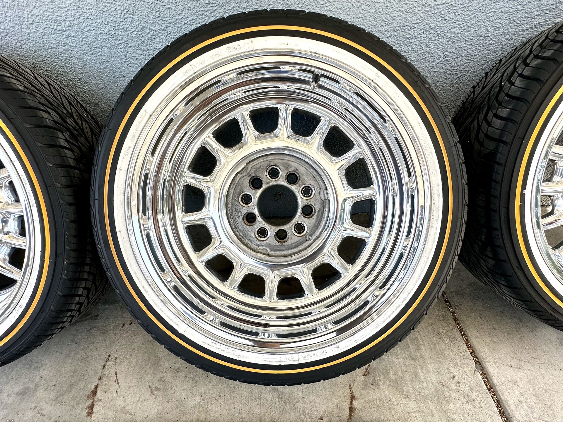 245 40 18 Vogue Tyres Custom polished 18 inch Aluminum Artillery Rims ...