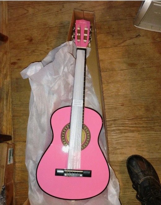 Music Alley MA-51 6-String 30 inch Junior Classical Guitar - Pink for ...