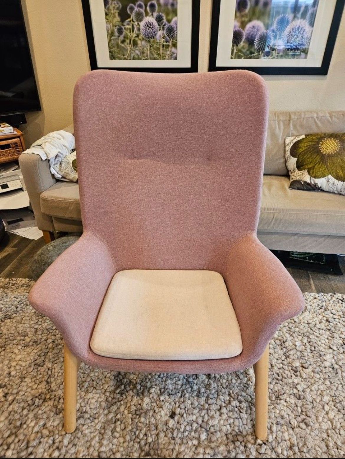 VEDBO High back armchair, Gunnared light brown-pink for Sale in San ...