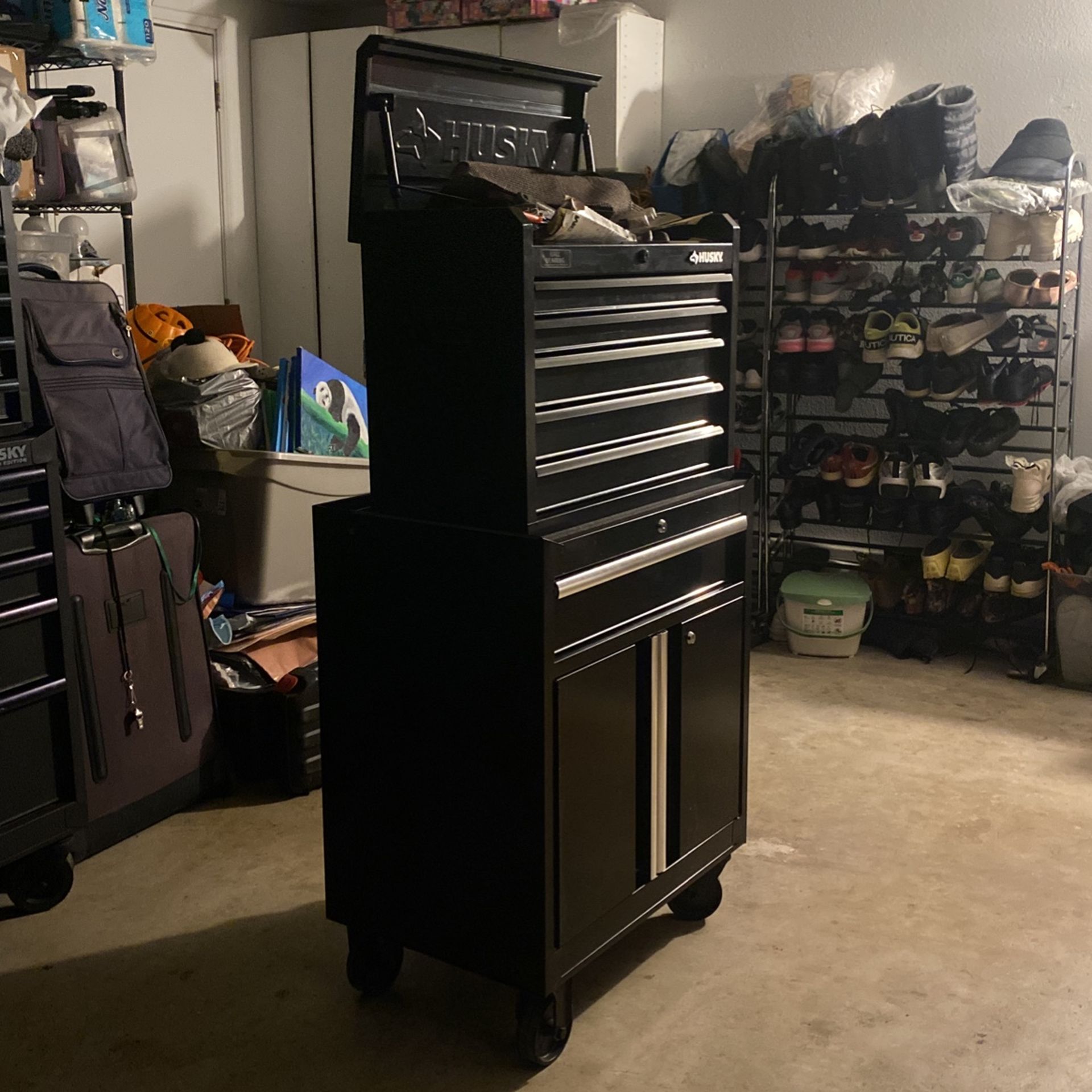 Husky Rolling Tool Box Chest Cabinet Combo ( Toolbox) W/ Power Outlet ...