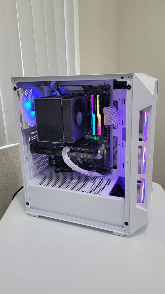 White Gaming PC (Ryzen 5 5600X + RTX 3060 Ti + 1TB SSD + 32GB RAM ...