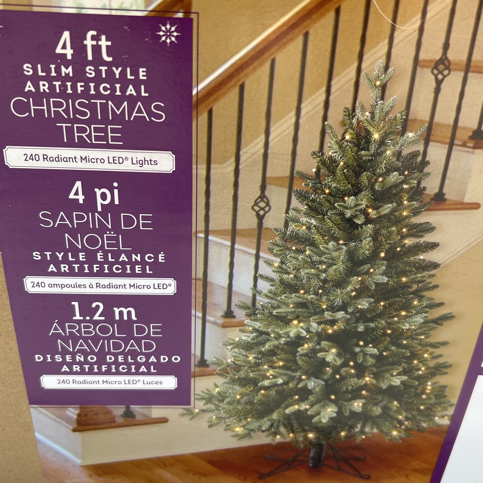 Christmas Tree 4 FT LED Lights, Multi Colors Or Clear White Settings ...