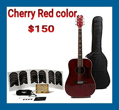 Cherry Red Acoustic Guitar