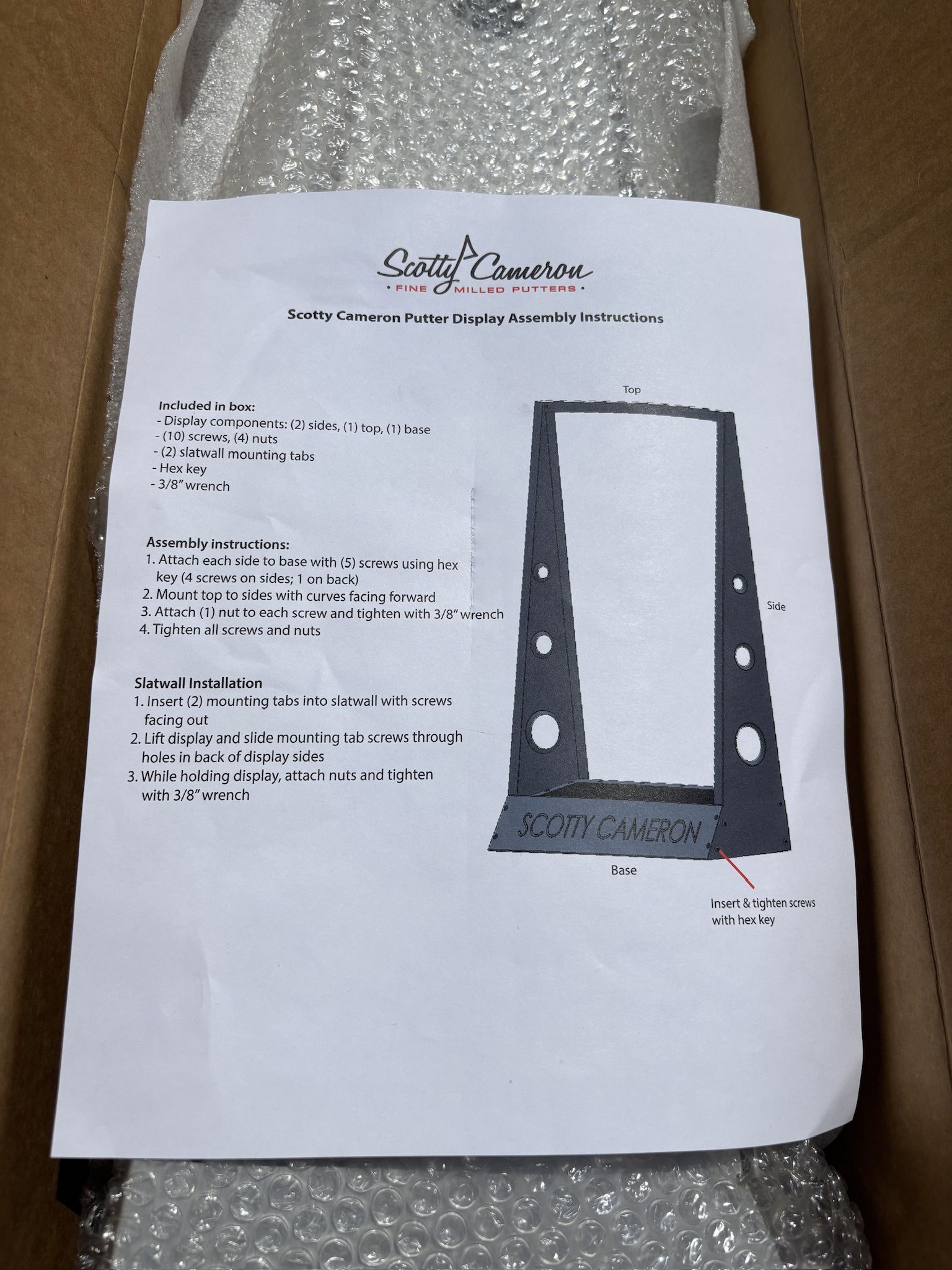 Scotty Cameron 8 Putter Display Stand With Rear Display Panel - RARE ...