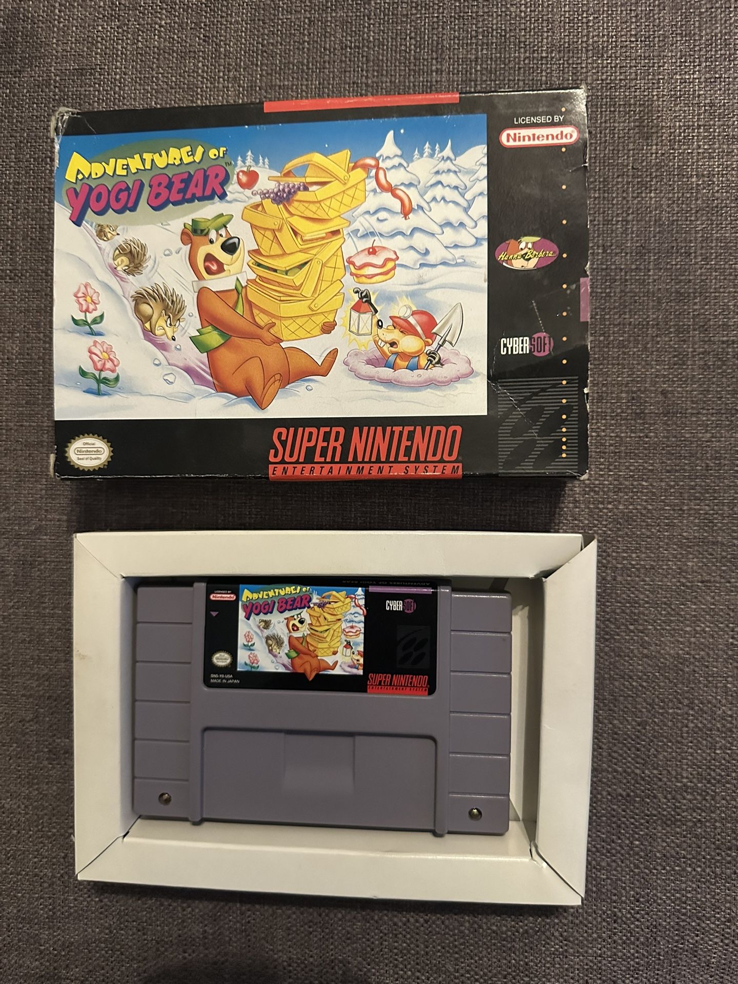 Adventures of Yogi Bear - SNES Super Nintendo (1994) Box + Insert ...