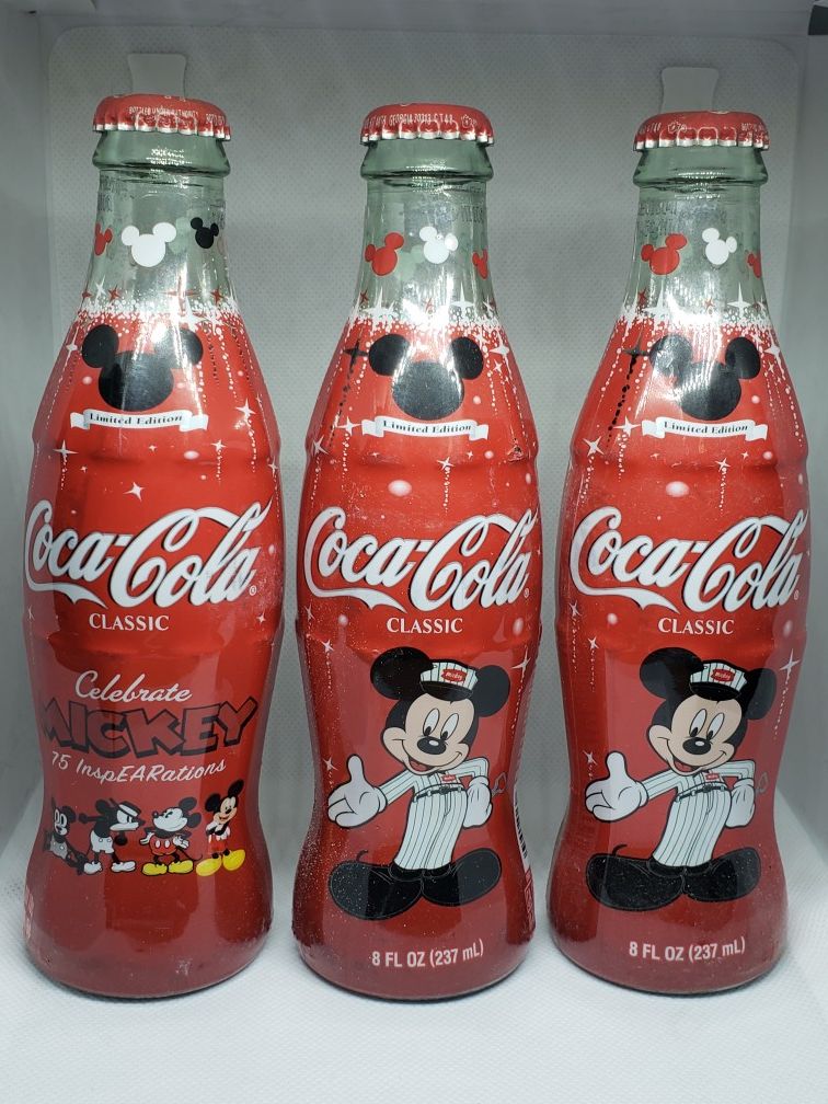 4 Disney Mickey Mouse 75 Anniversary Coca-Cola Coke Bottle for Sale in ...