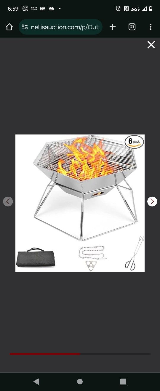 Outdoor Heating Fire Pits, Stainless Steel Bonfire Pit Grill Packable ...