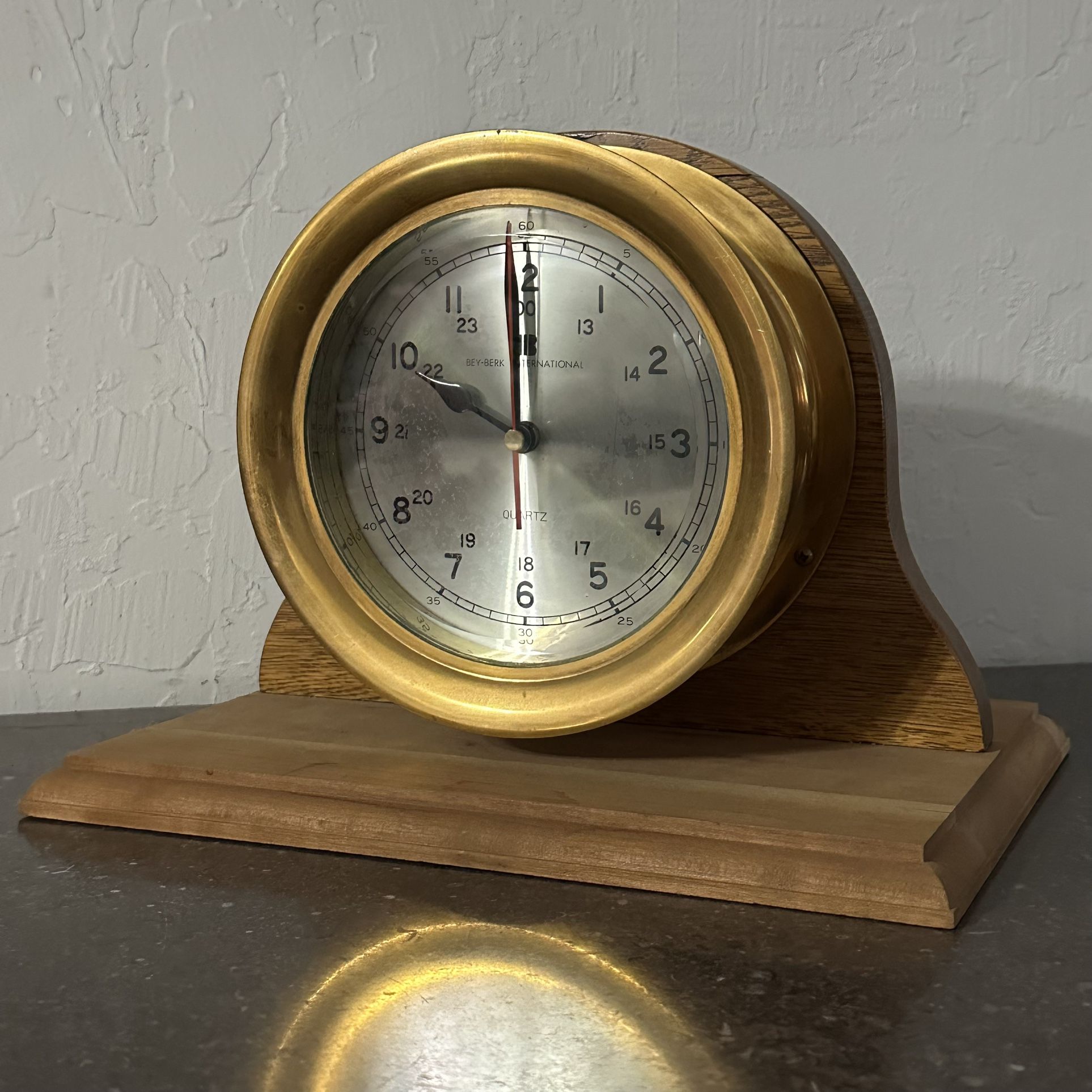 Vintage Clock Bey-Berk International Brass Wood Antique for Sale in ...
