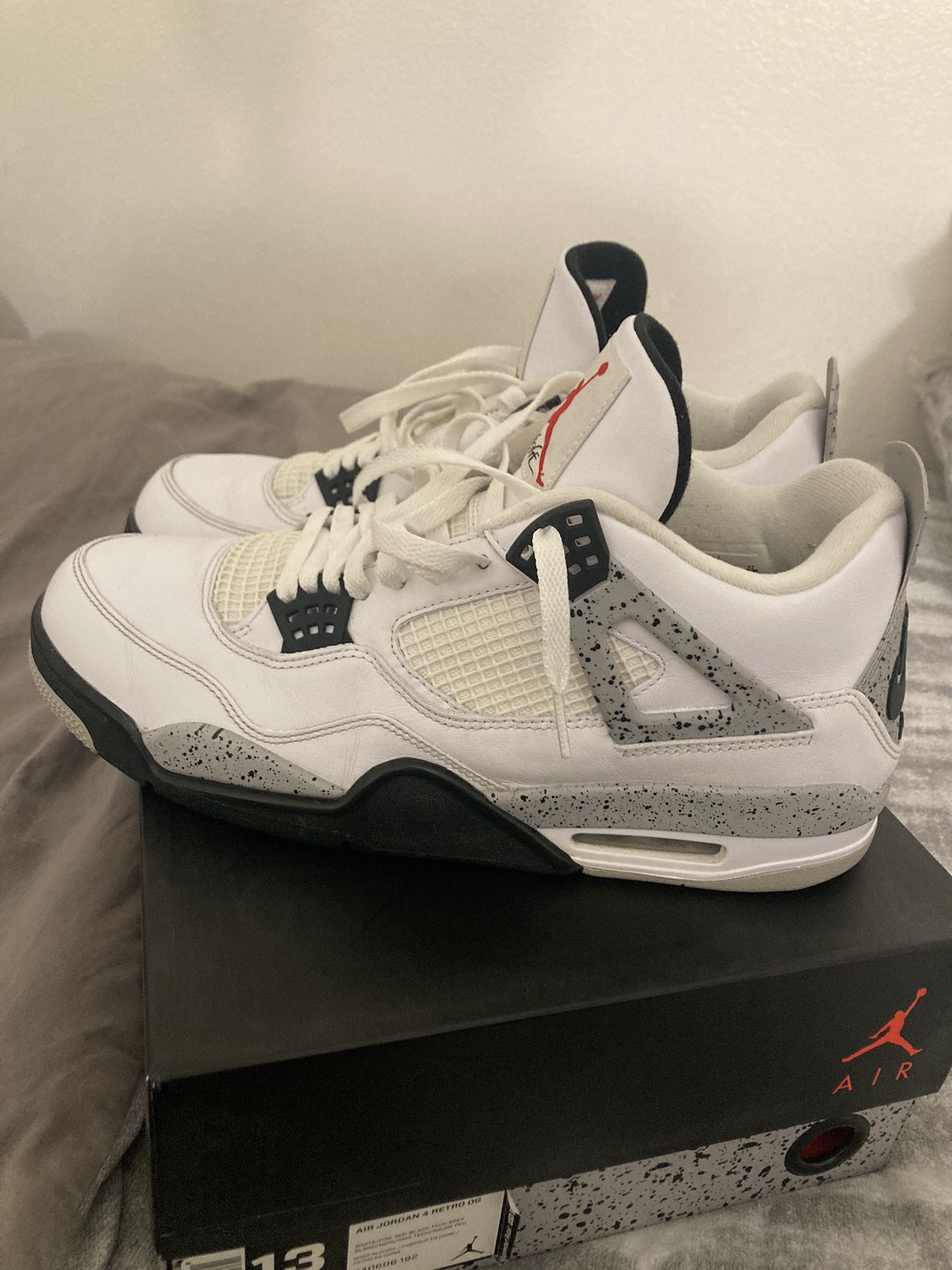 Used Authentic Air Jordan Retro 4 Cement Grays Size 13 for Sale in Los ...