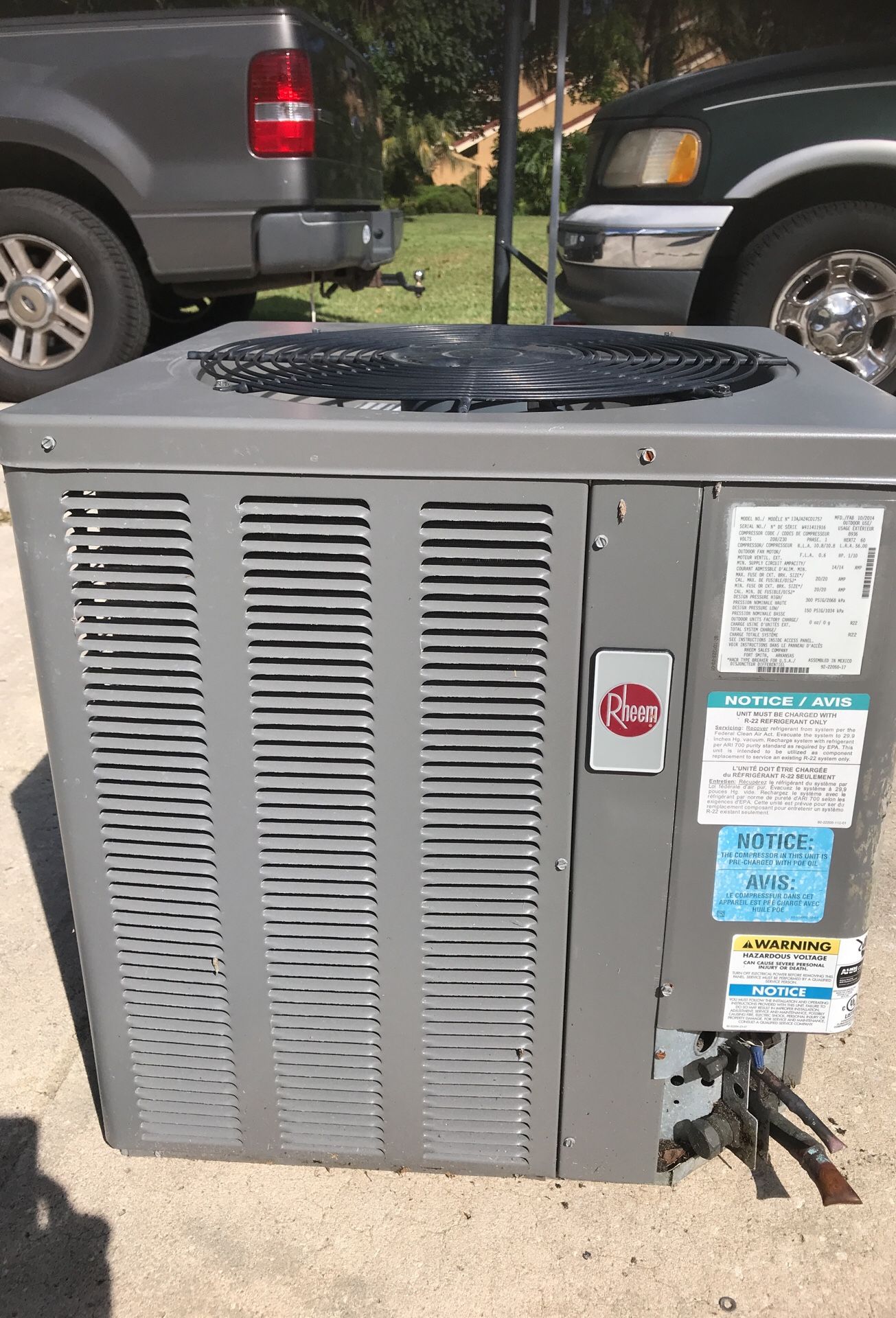 Rheem 2 Ton R22 Air Conditioner Condenser 13AJA24C01757 for Sale in West Palm Beach, FL - OfferUp