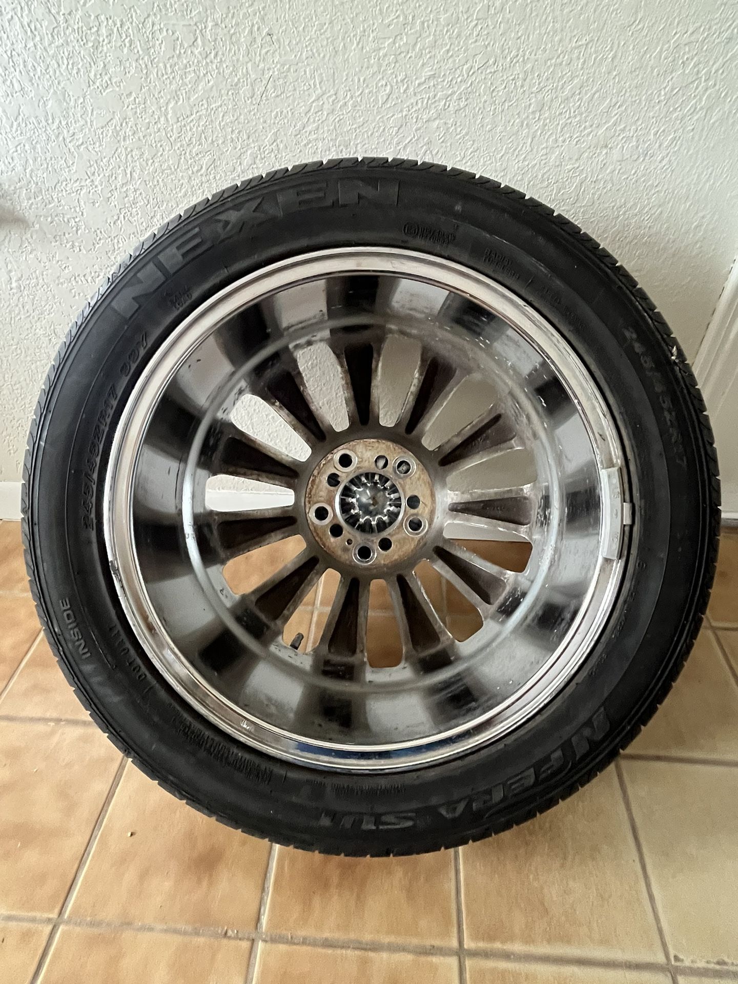 Chrome Wheels And Tires 17in SET OF FOUR For GM Cars. Fits Chevrolet ...