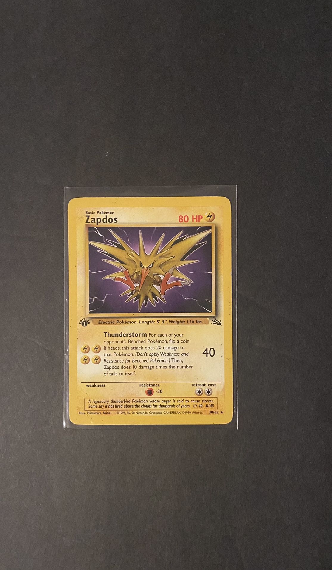Zapdos Card Original