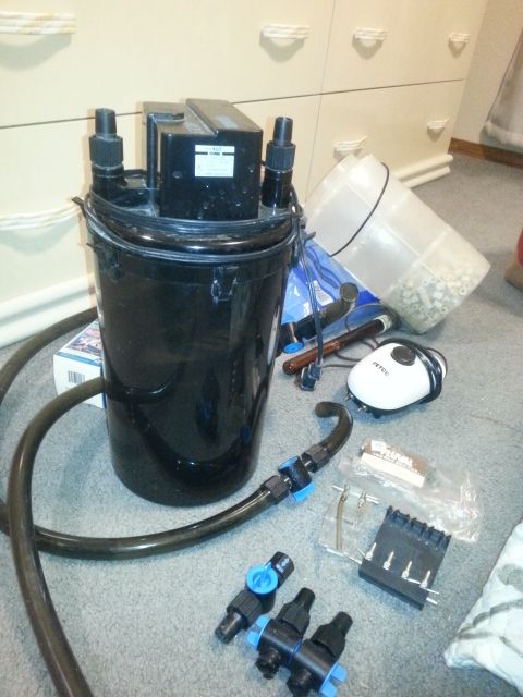 Fluval 403 filter/pump and media, air pump, water heater and extra ...