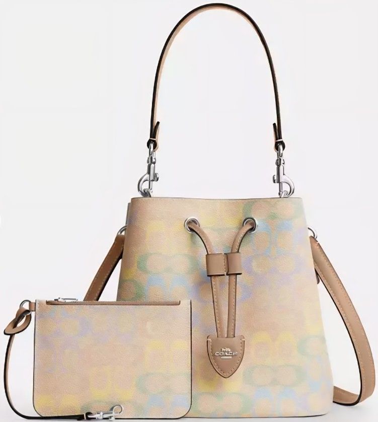 Coach Rowan Bucket Bag In Rainbow Signature Canvas for Sale in ...