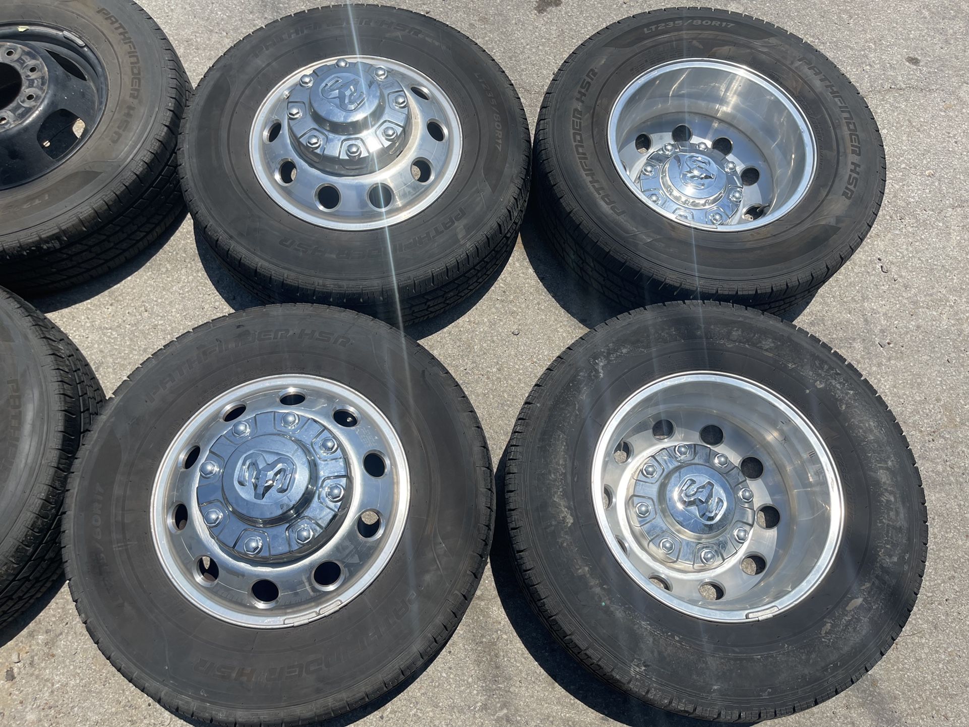 Like New 17” Ram Alcoa Rims And Tires 17 Dodge Dually Wheels Dualli ...