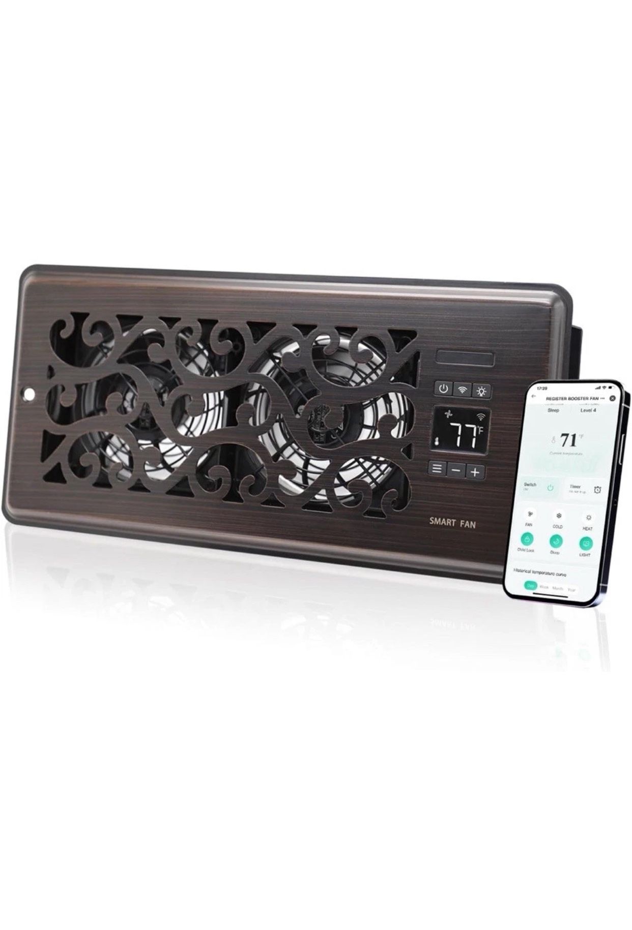 Register Booster Fan for 4"x 10" Register Holes, Quiet Vent Fan Booster ...