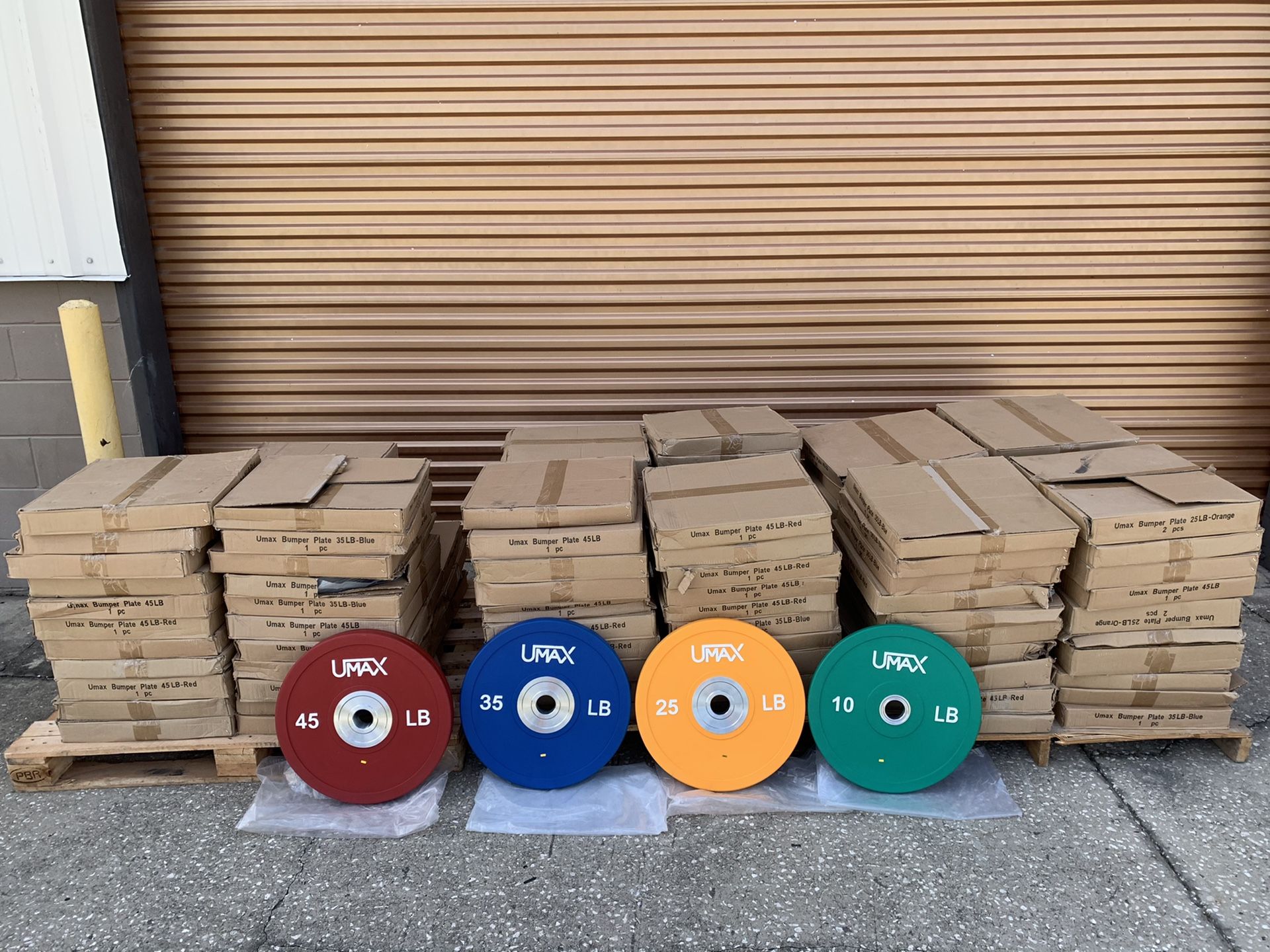 Over 5000 Lbs Of Brand New Umax Commercial Bumper Weight Plates ...