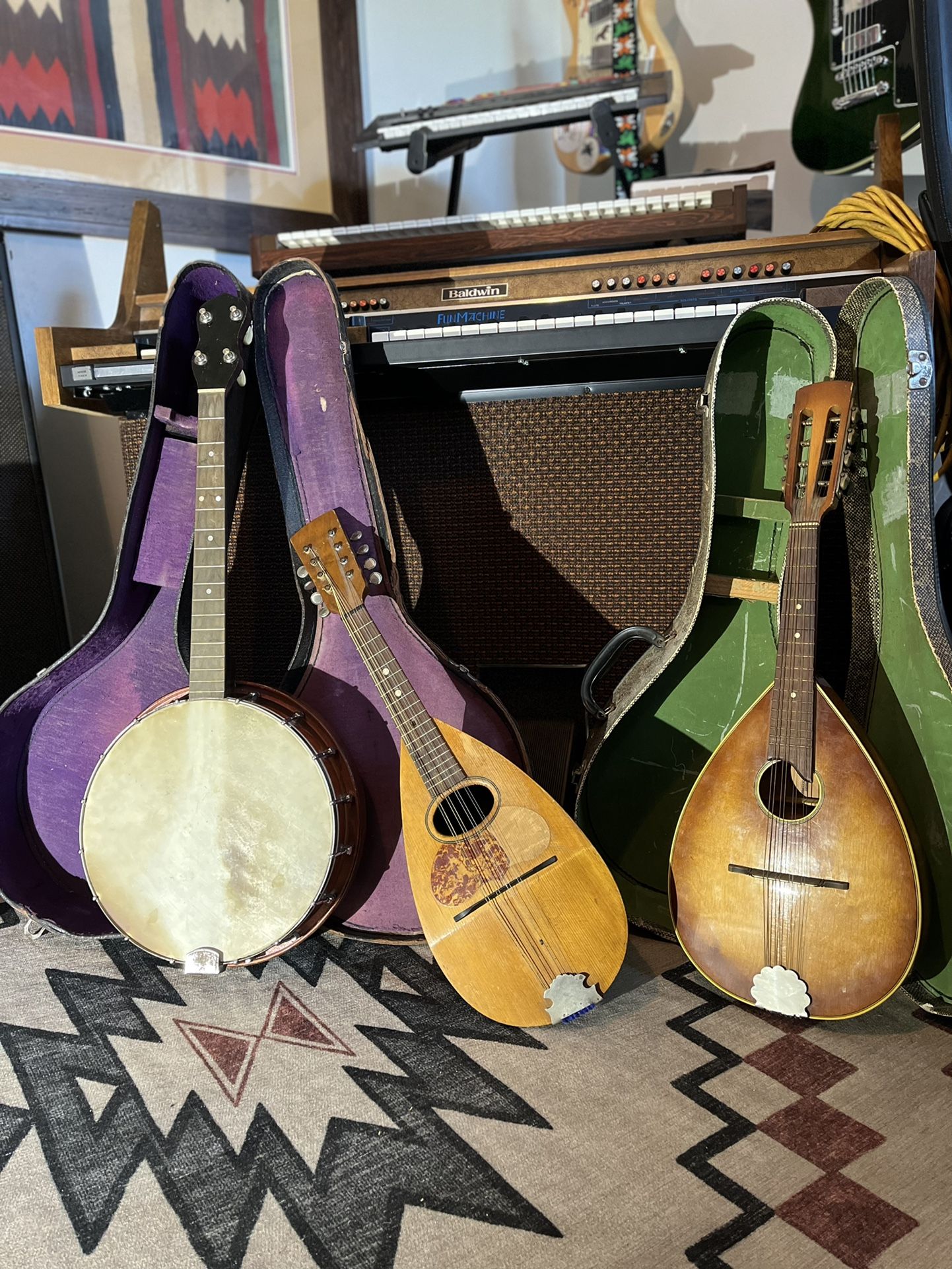 Vintage Folk Instruments Lot of Tenor Banjo Bowl Back Mandolin Tear ...