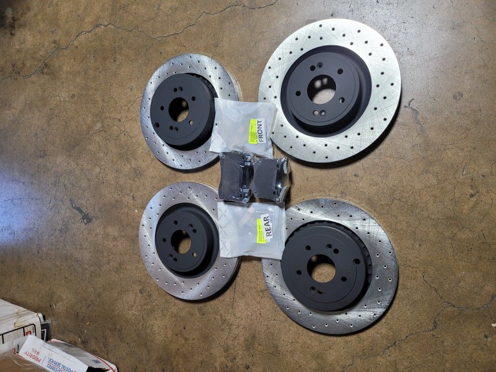 HELLCAT ROTORS 6 PISTON FRONT AND REAR with PADS CHOOSE STYLE AND COLOR ...