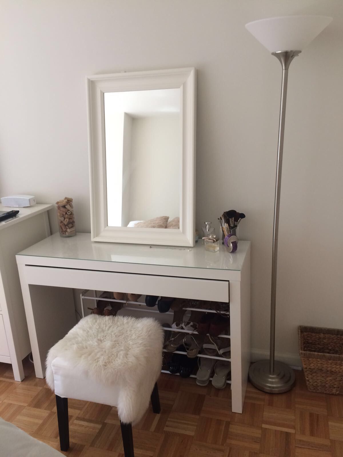 White Malm Dressing Table