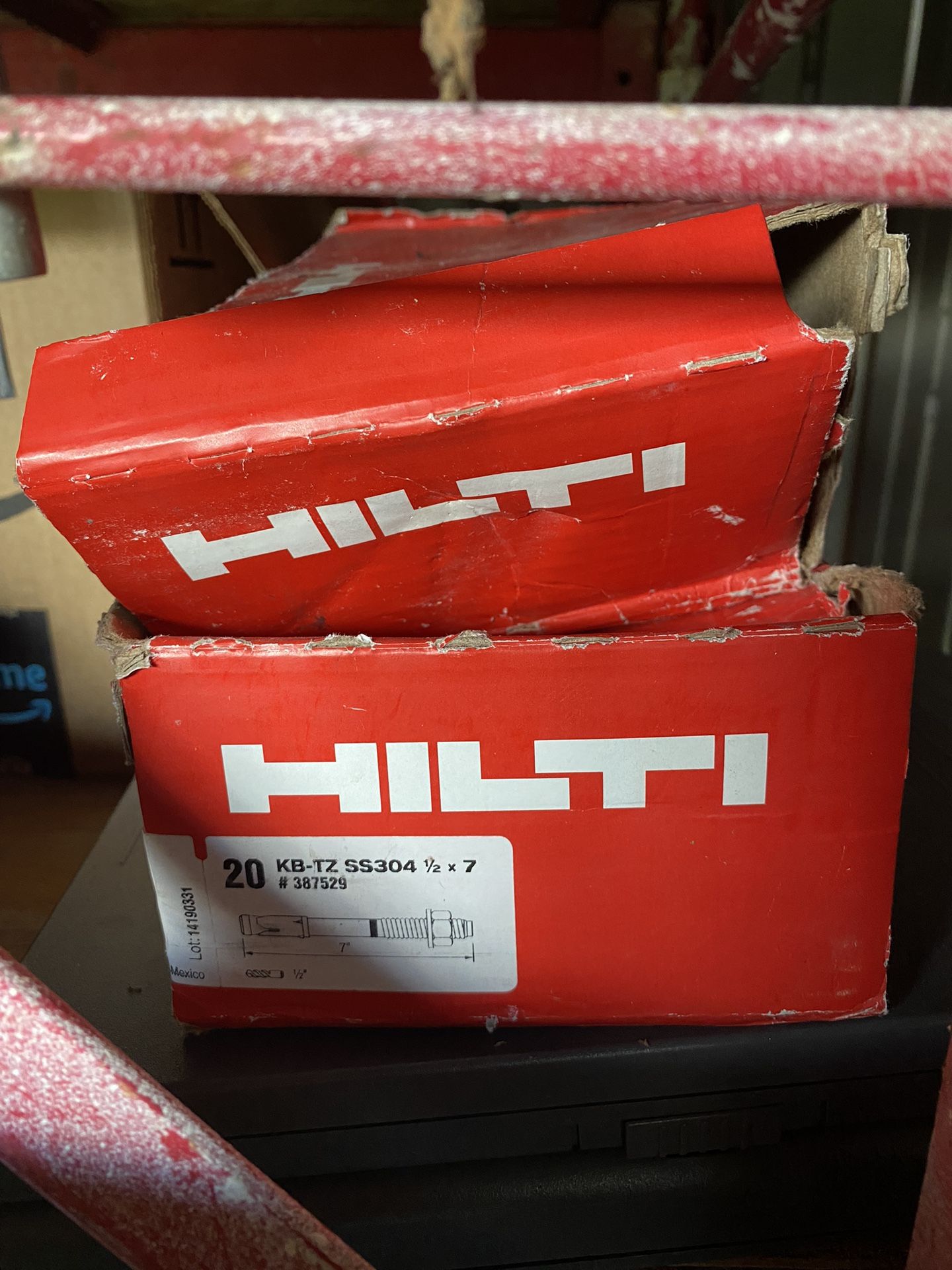 Hilti KB-TZ SS304 1/2”x 7” Hex Nut Concrete Anchor Stainless (2 Boxes ...