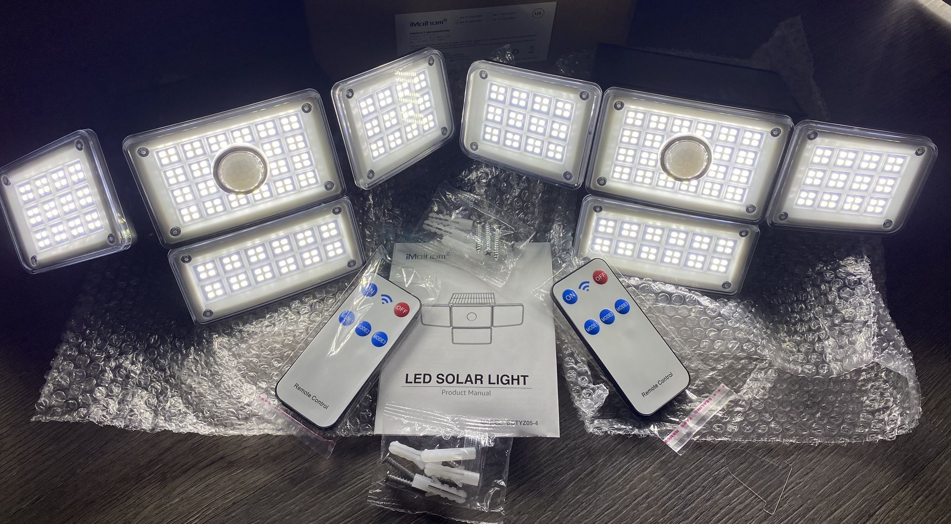 2Pack Solar Outdoor Lights 6500K, 224 LED Light Solar Lights for ...
