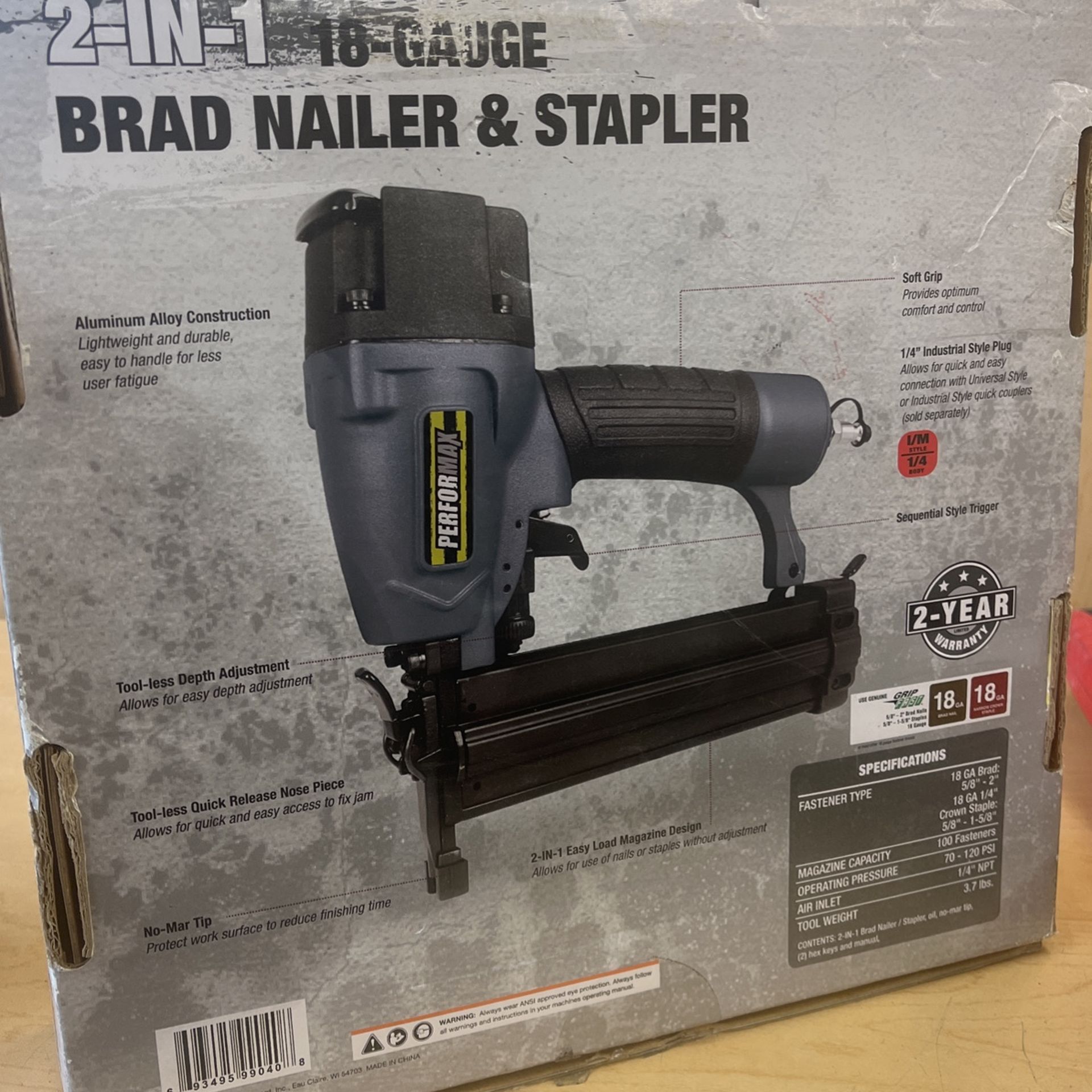 PERFORMAX 2 in1 18 gauge Brad Nailer And Stapler for Sale in Phoenix IL OfferUp
