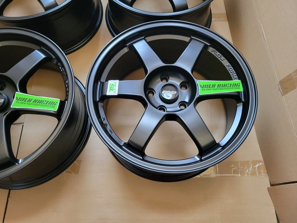 TE37 SL WHEELS VW GTI GLI AUDI A3 A4 A5 BMW 328I 330I BENZ RAYS VOLKS ...