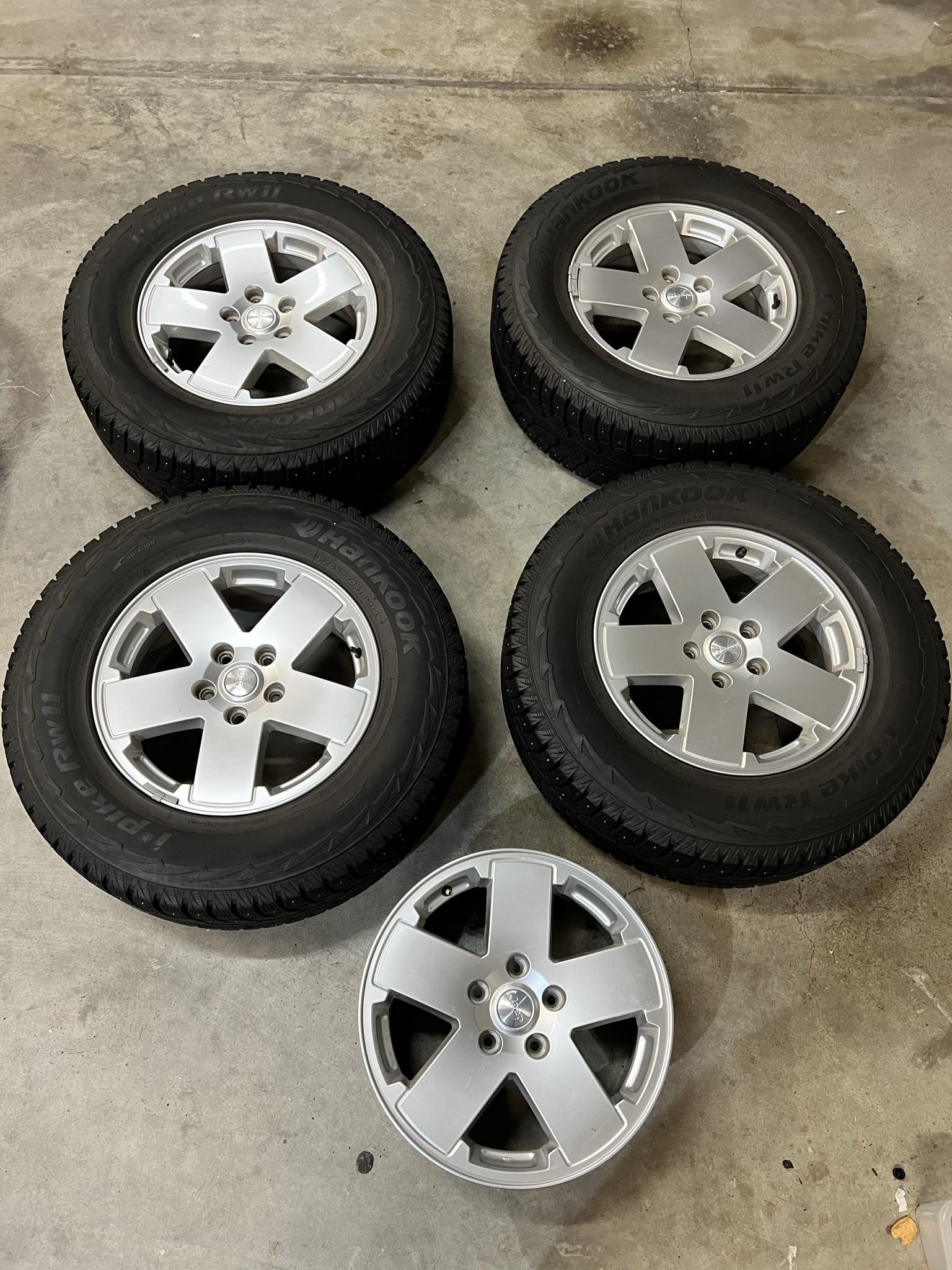 Studded tires with wheels for Jeep Wrangler for Sale in Portland, OR ...