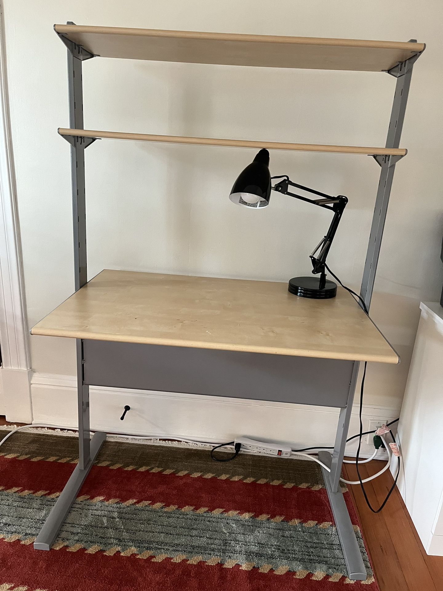 Wood (or Fake Wood) and Metal Desk for Sale in Tacoma, WA - OfferUp