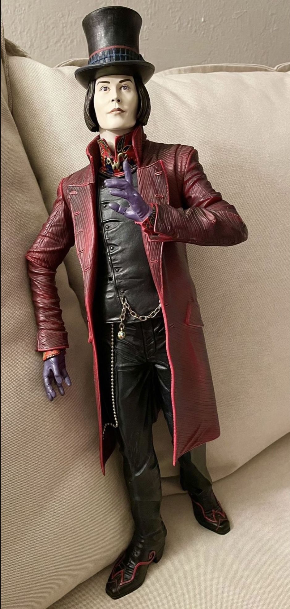 Johnny Depp-Willy Wonka Figurine Doll Neca 18” Talking Action Figure ...