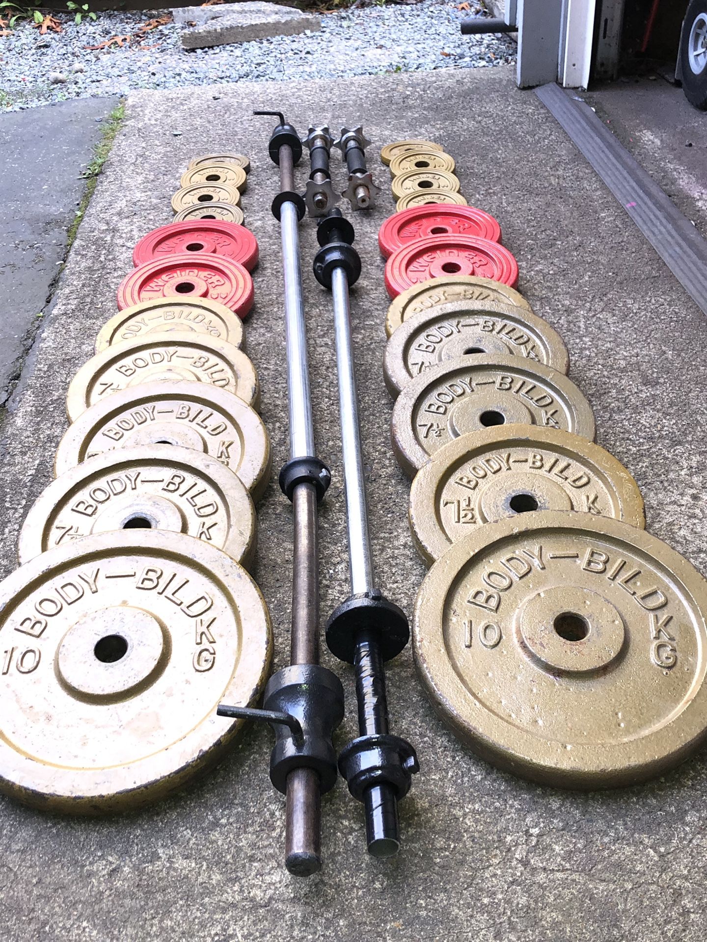 Standard weight set 217.8 pounds of weights for only $140.00 for Sale ...