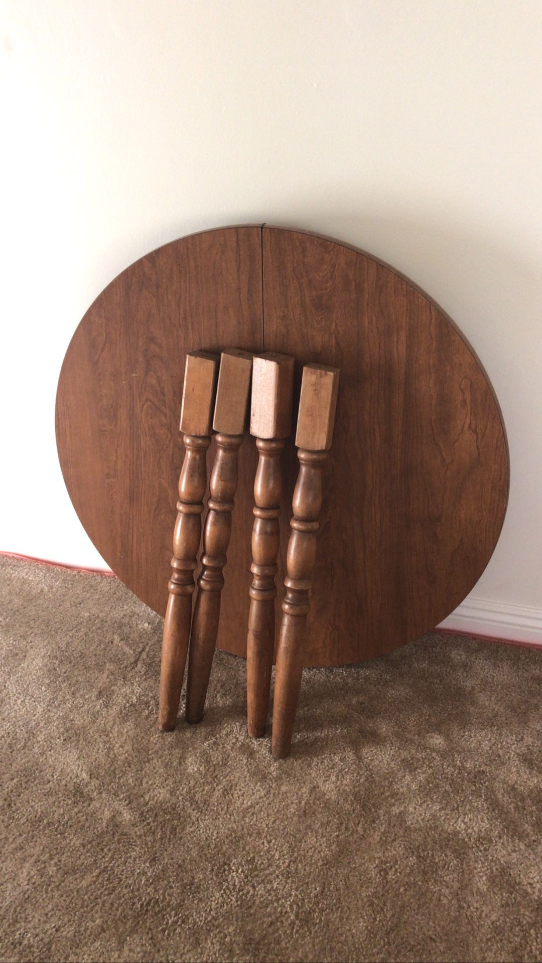 Vintage 1940s - 1950s WALTER OF WABASH Solid Wood Round Table With Hand ...