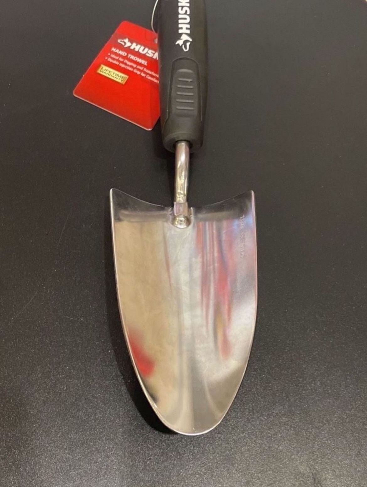 HUSKY 6.2” Double Grip Injection Handle Stainless Steel Garden Trowel ...