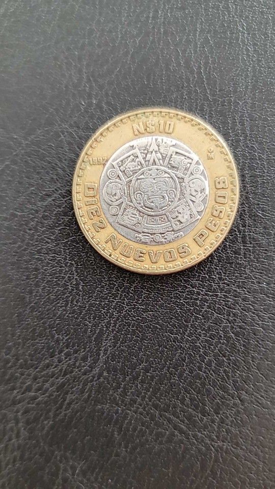 For Sell 1992 N$10.00 Pesos Mexican Coin With Silver Center for Sale in ...