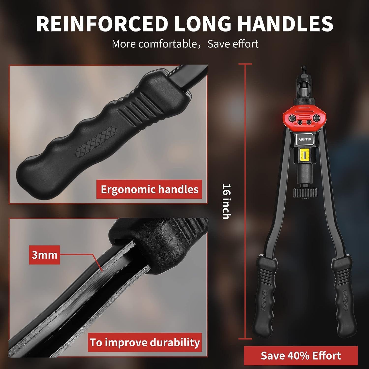 16" Rivet Nut Tool, Rivnut Tool Kit with 13 Metric and SAE Mandrels ...