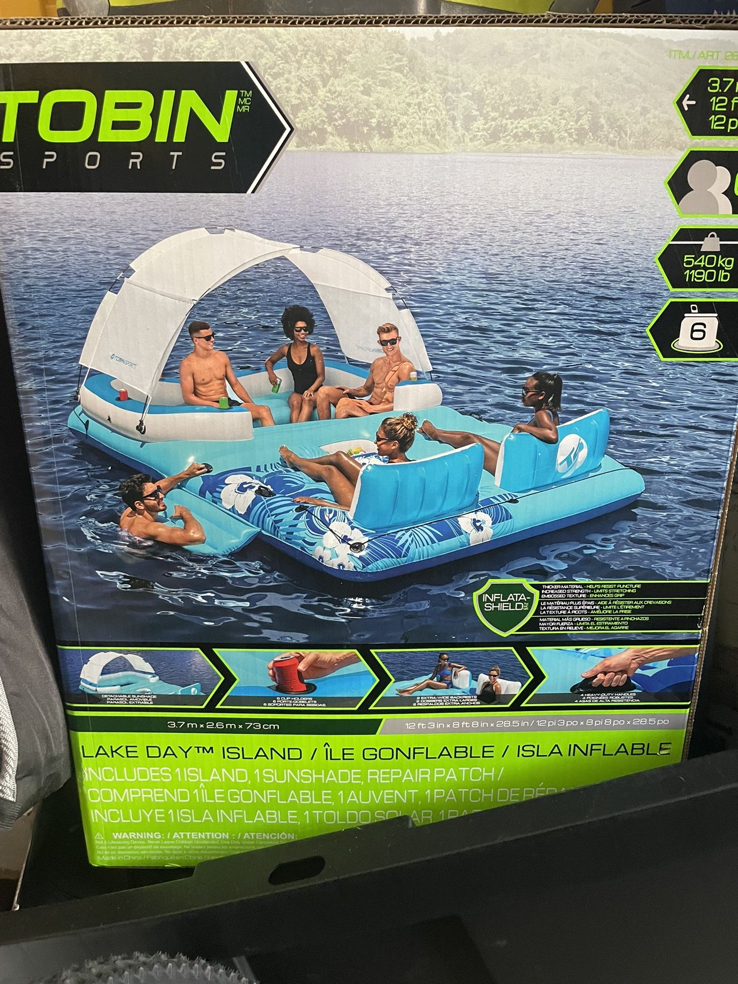 Brand New - Tobin Sports Lake Day 6-person Inflatable Party Island for ...