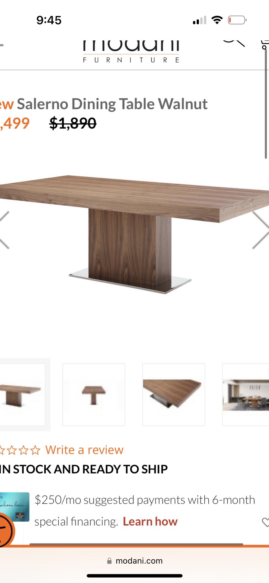Modani Salerno Dining Table Walnut for Sale in Miami, FL - OfferUp