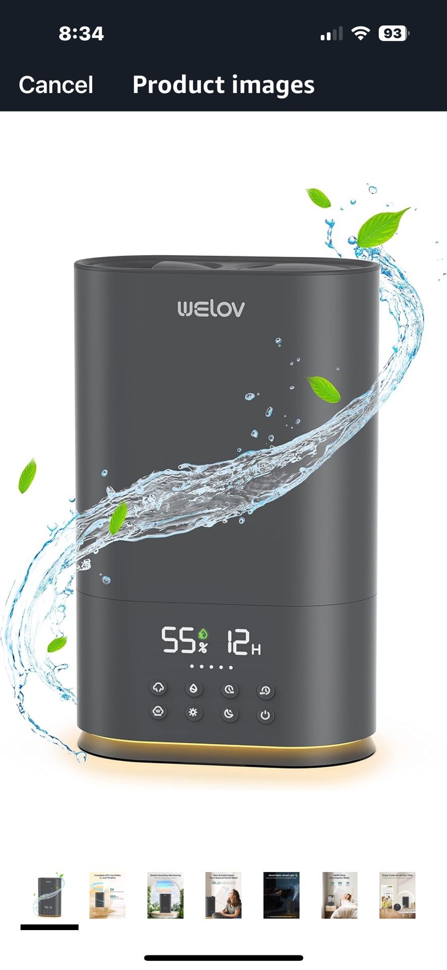 Brand New Cool Mist Humidifier W/Boost Mist For Large Areas, 6L, 215 ...