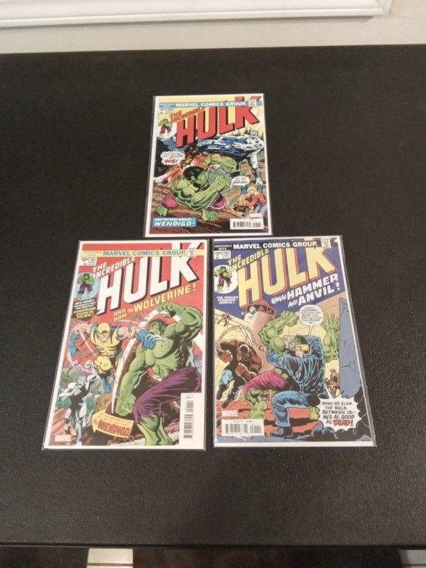 Hulk 180 181 And 182 Facsimile Reprints First Wolverine And His Cover ...