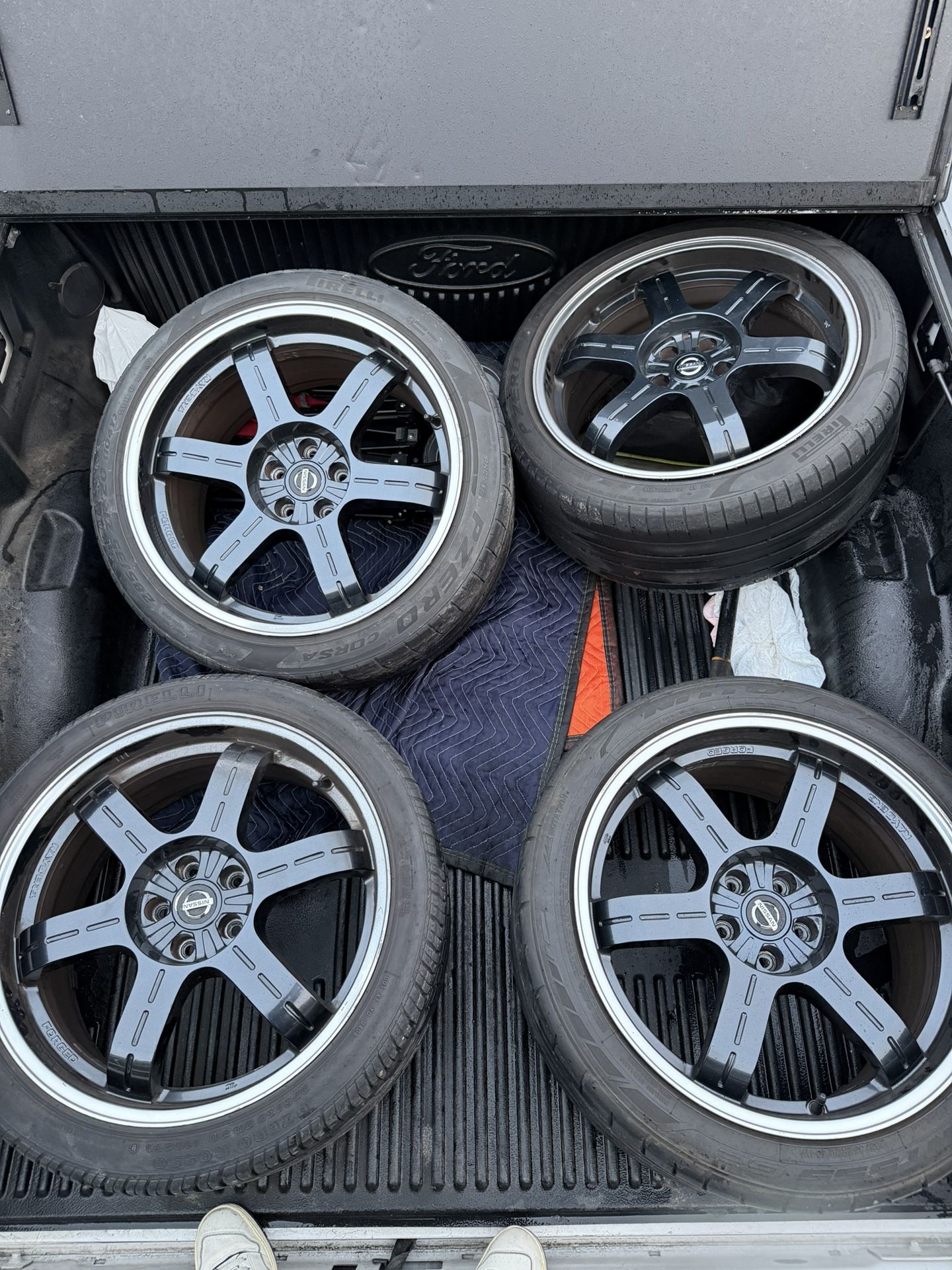 Nissan GTR Black Edition Rays Engineering Forged OEM 4x Wheels w/ TPMS ...